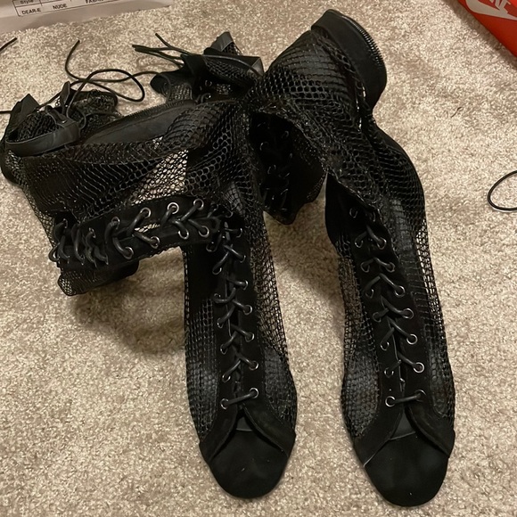 Shoes | Black Thigh High Netted Boots Super Sexy On Size Us 8 Simi ...